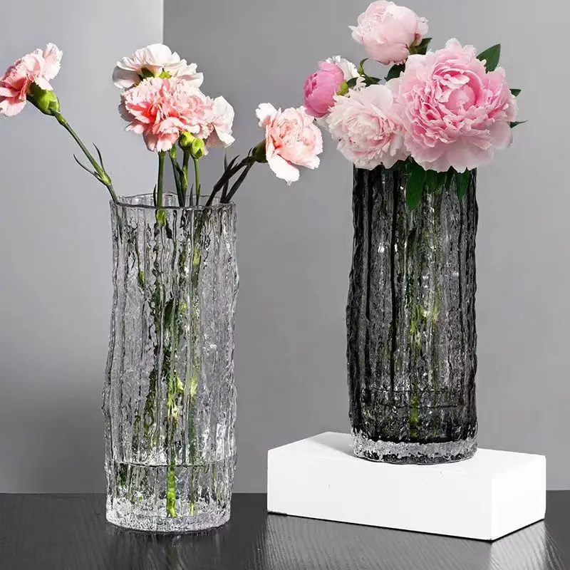 Florero-Irregular-de-cristal-para-sala-de-estar-florero-transparente ...