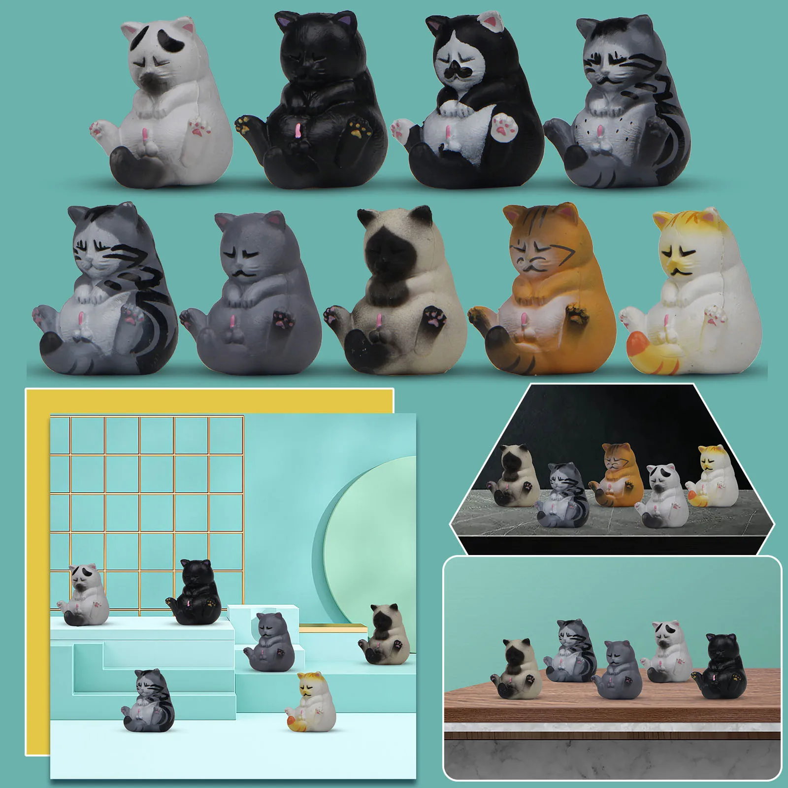 Lovely-Cat-Ornaments-Creative-Desktop-Decor-Figurines-Sitting-Posture ...