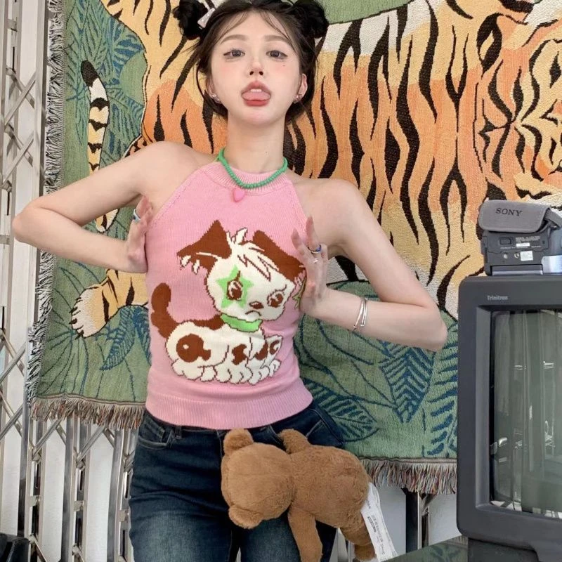 Kawaii-Puppy-Embroidery-Tank-Top-Summer-Vintage-Sleeveless-Knitting ...