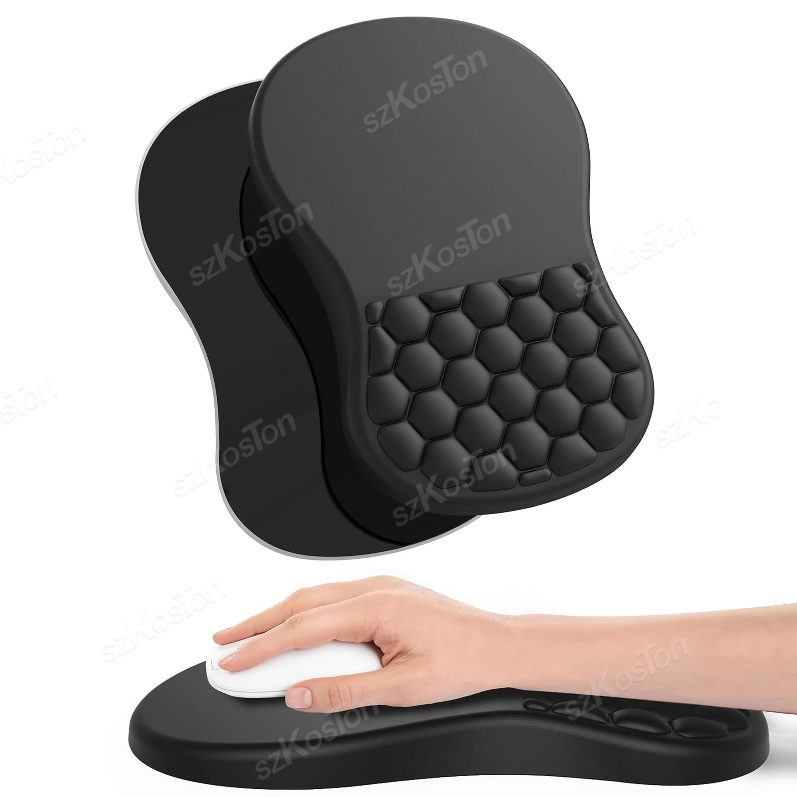 Mouse Pad with Wrist Rest Ergonomic Integrated Memory Foam Slope ...