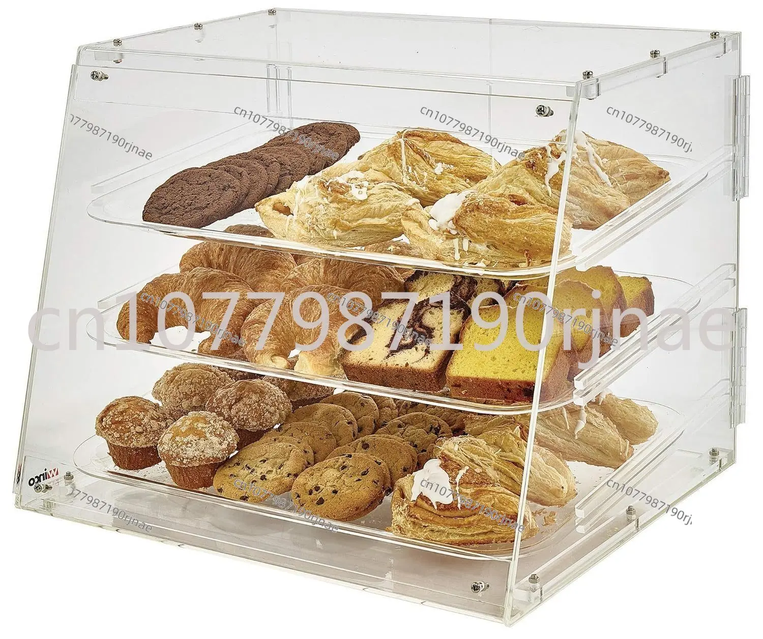 Acrylic-pastry-display-rack-multi-layer-bread-display-cabinet-with-door ...