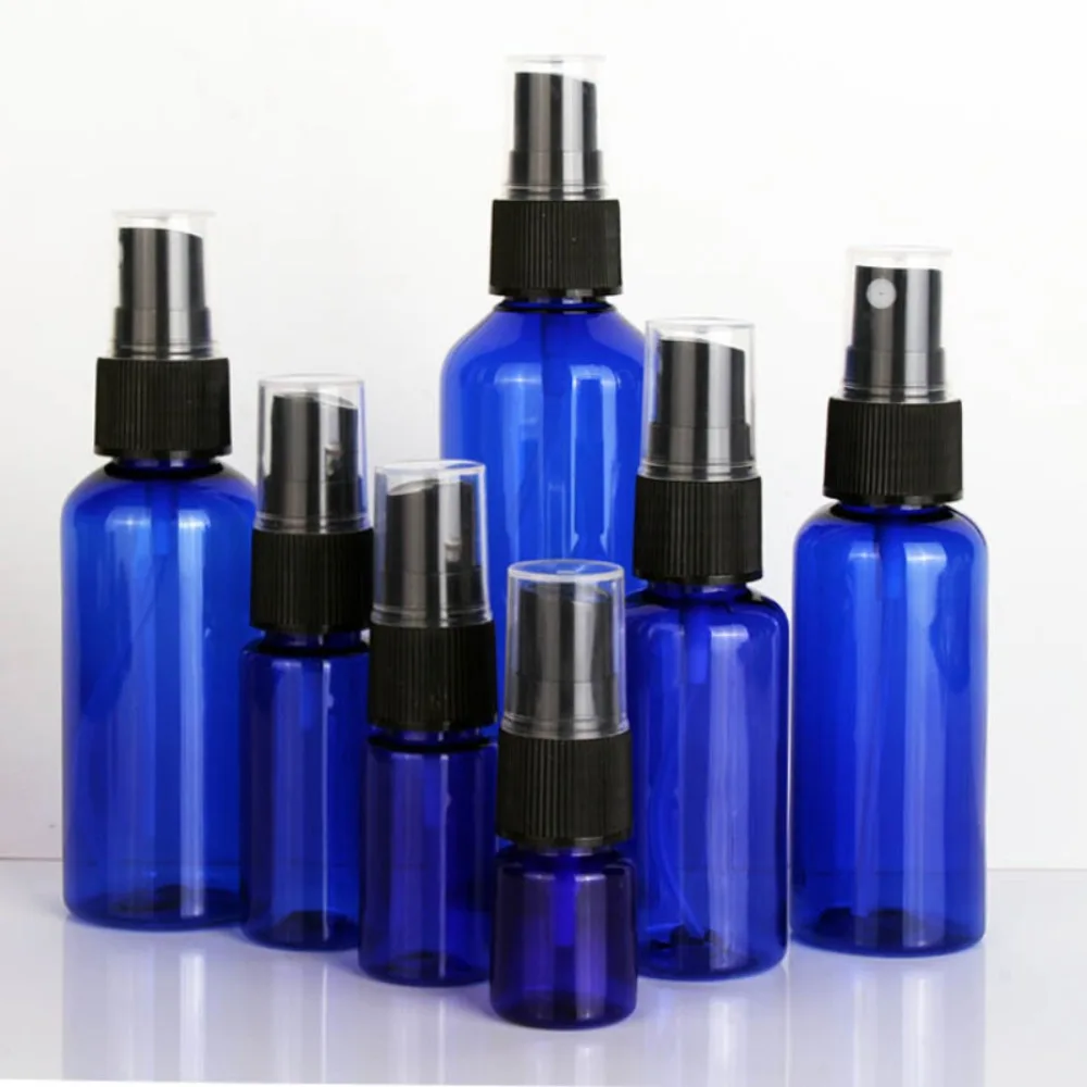 5PCS-5-10-20-30-50-60-100ml-Blue-Plastic-Spray-Bottle-Travel-Size-Mist ...