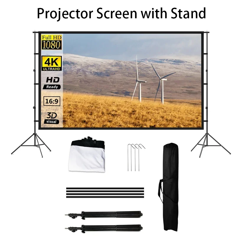 Projector-Screen-with-Stand-100-120in-Portable-Projection-Screen-16-9 ...