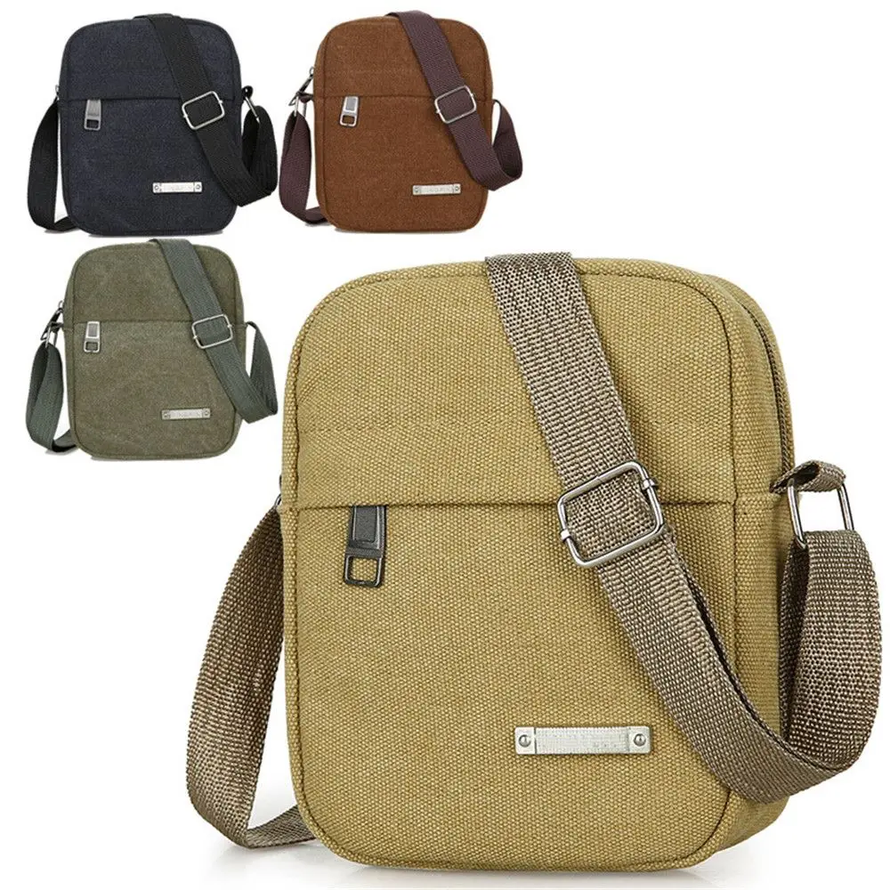 New Style Casual Canvas Men's Bag Shoulder Messenger Bag Small Backpack ...