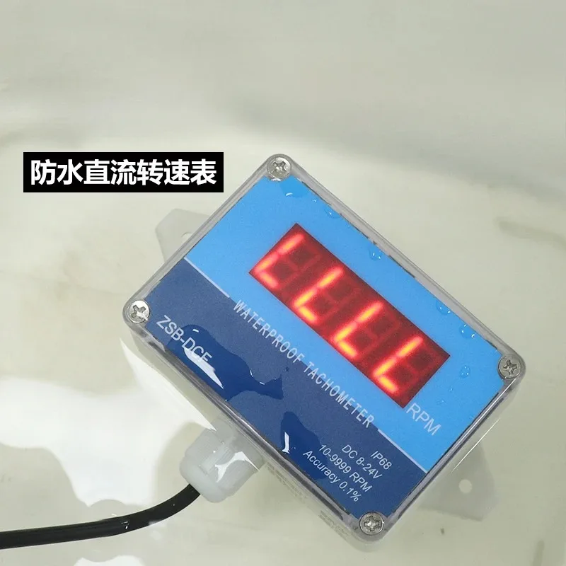 Waterproof Tachometer LED Digital Display Velocimeter with Hall Sensor ...
