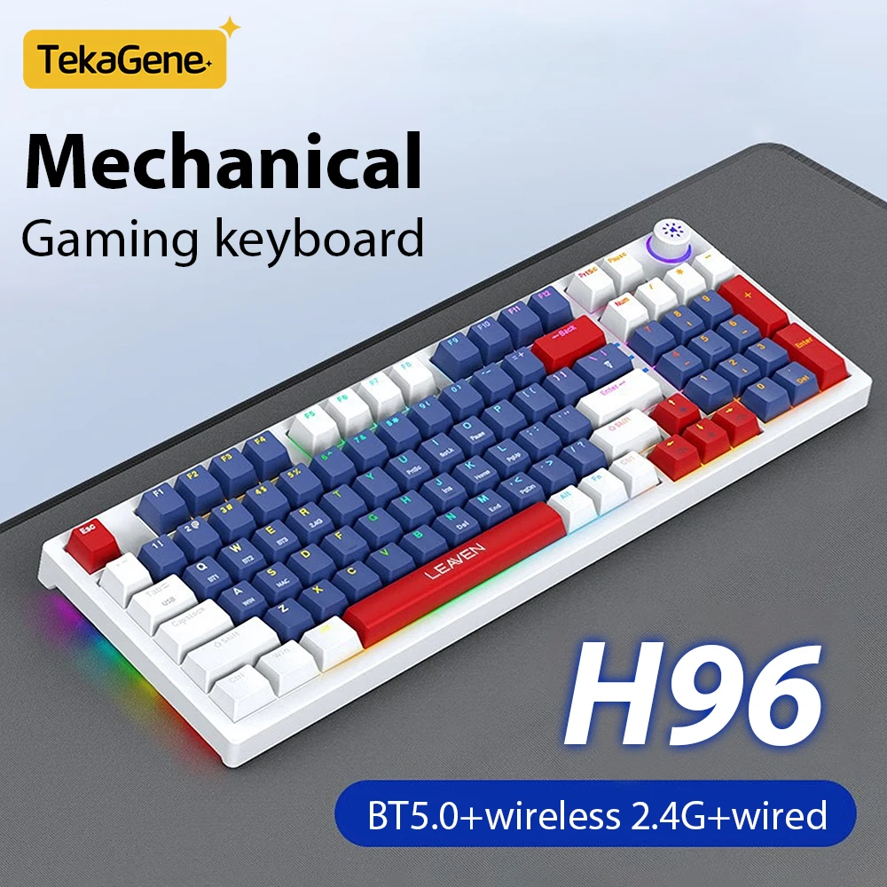 96-Keys-Mechanical-Keyboard-RGB-Backlit-LED-Hot-Swappable-Wireless ...