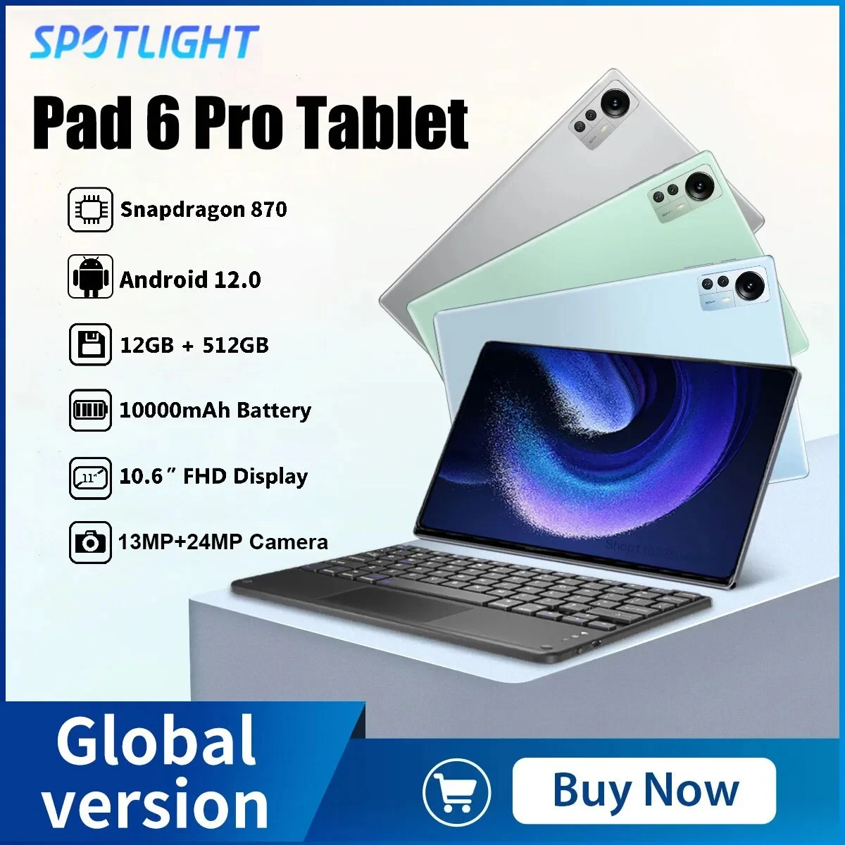 New Global Original Tablet Android 12 Snapdragon 870 Octa Core 16GB Ram ...