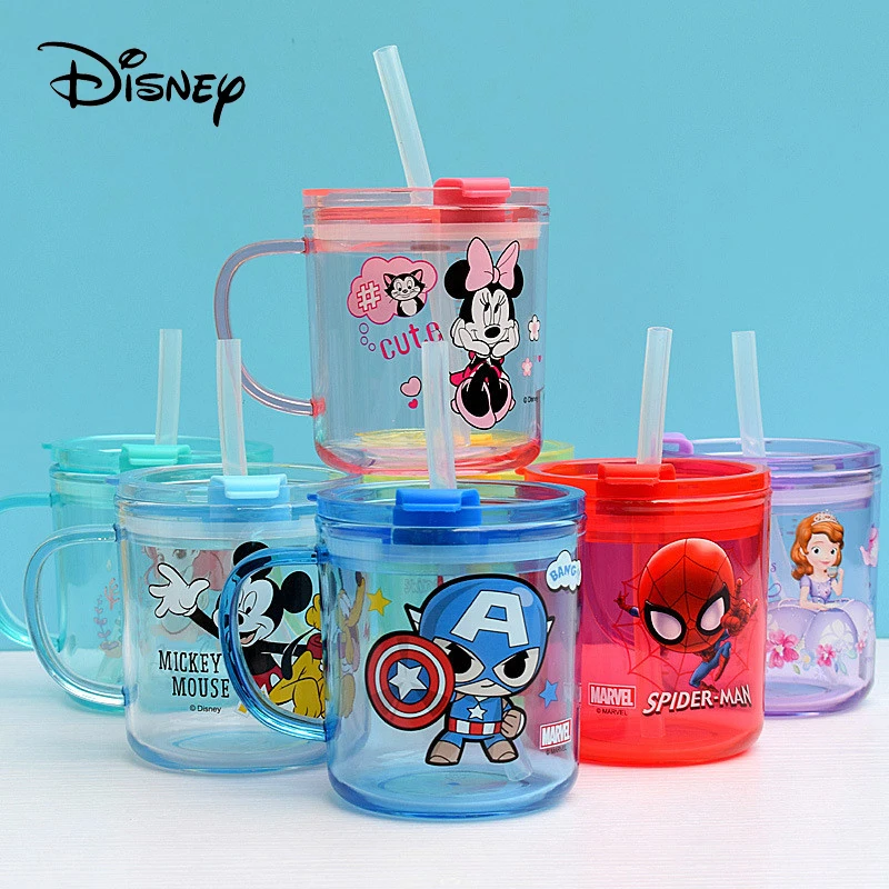 Disney Princess Sippy Cup Kids Milk Bottle Mermaid Sofia Mickey Minnie ...