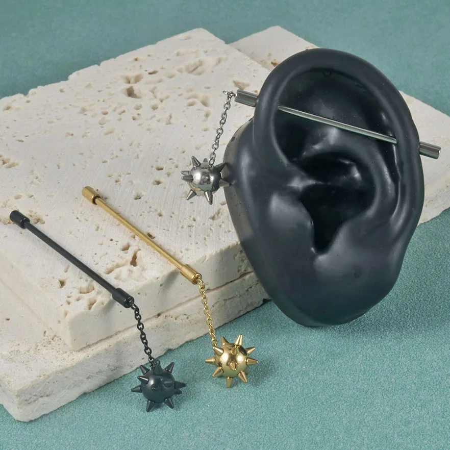 1PC-Surgical-Steel-Trident-Of-Neptune-And-Meteor-Hammer-Ear-Industrial ...