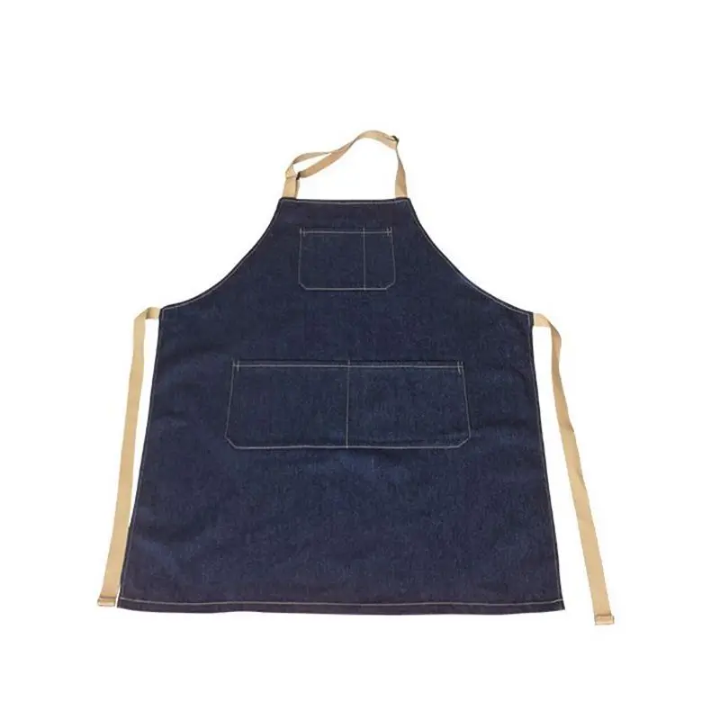 Cotton-Denim-Apron-Front-Pocket-Foldable-Carpentry-Work-Clothes-Hanging ...