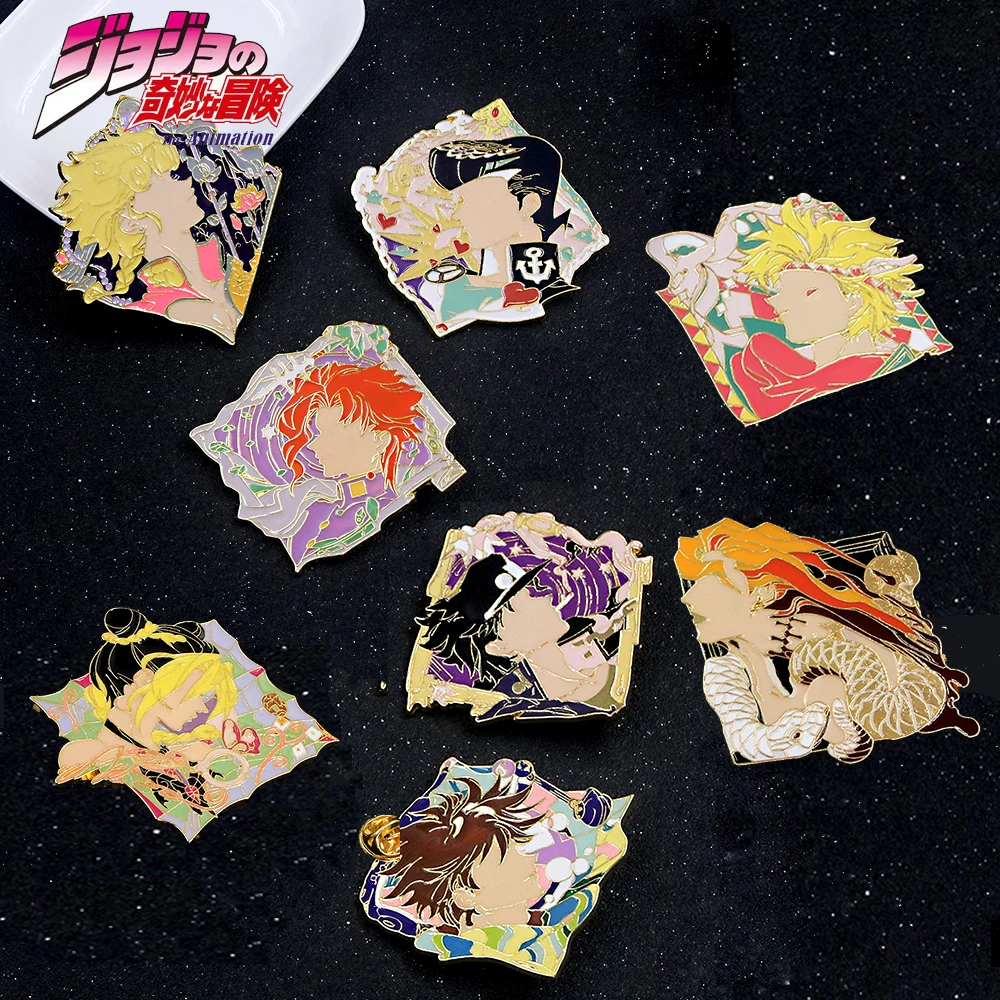 Anime Jojos Bizarre Adventure Enamel Pins Brooch Kujo Jotaro Figure ...