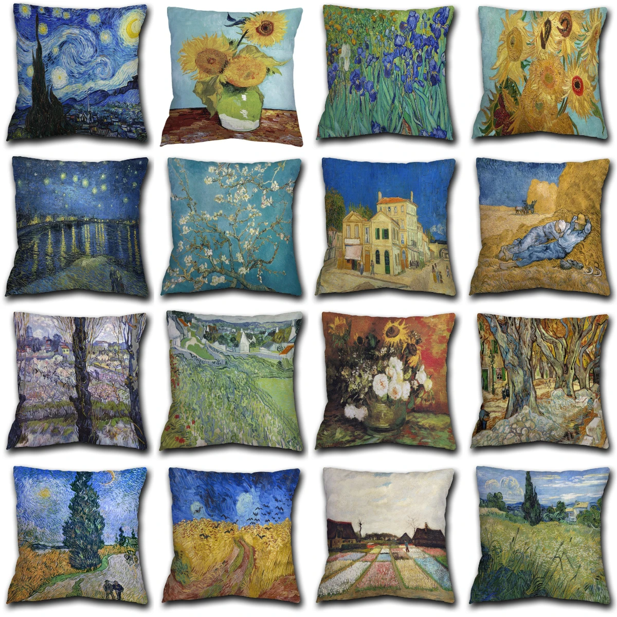 Van Gogh Classical Scenery Paint Cushions Case Luxury Thick Plush ...