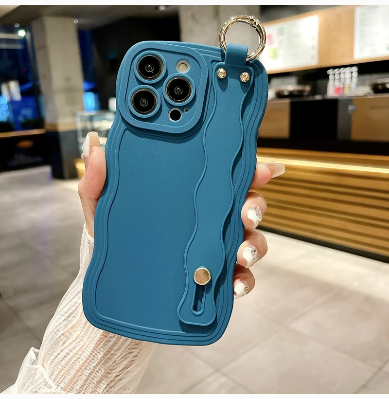 Frosting-Wave-Wrist-Ring-Chain-Phone-Case-For-Samsung-A55-A23-A53-A34 ...