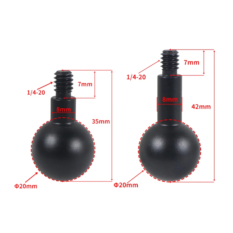 20mm-Ball-Head-Mount-Adapter-1-4-Male-Thread-to-Ballhead-Arm-Clamp ...