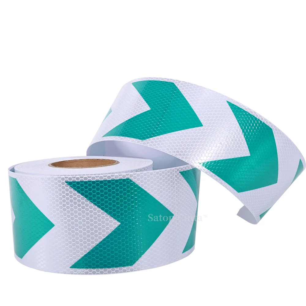 10CM-Reflective-Safety-Sticker-White-And-Green-PVC-Arrow-Vinyl-Reflect ...