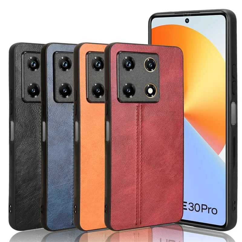 For-Infinix-Note-30-Pro-4G-Case-Luxury-Calfskin-PU-Leather-lines-Back ...
