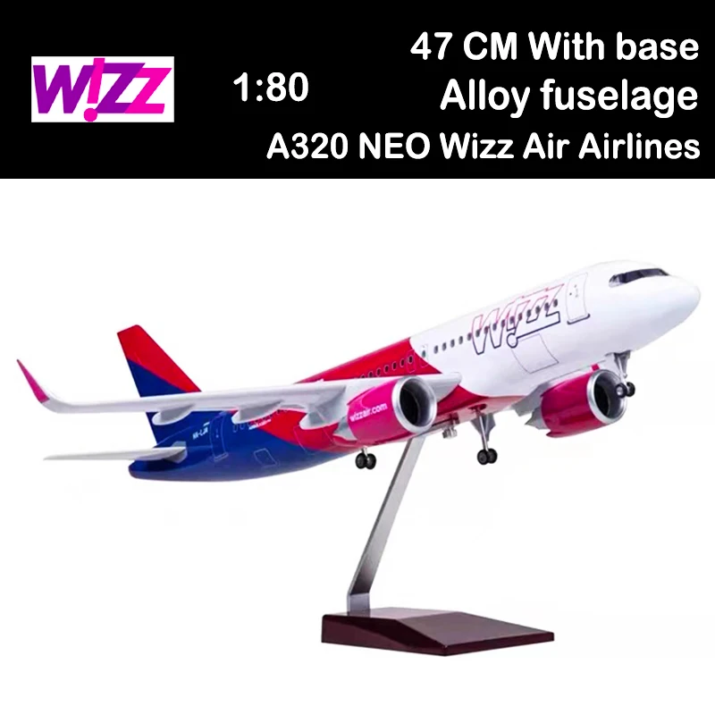 47CM-1-80-Airplane-A320-NEO-Wizz-Air-Airlines-Model-Toy-Light-amp ...