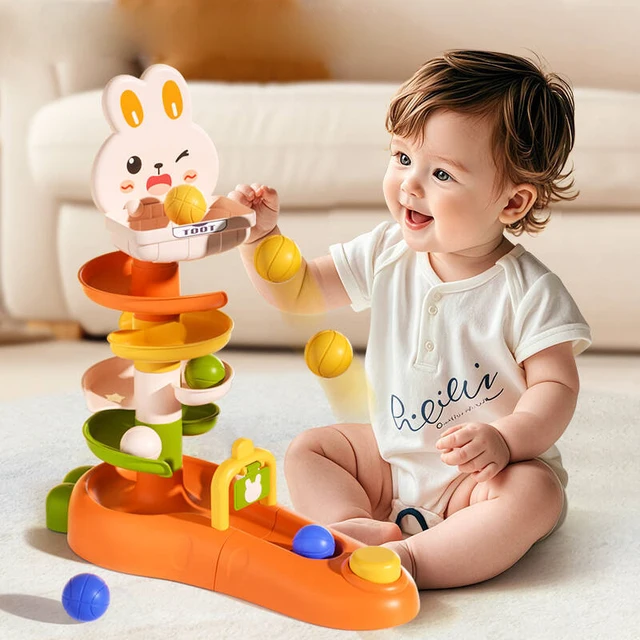 Stacking Ball Ramp Tower Ball Drop Tower Toy For Toddlers - Stacking ...