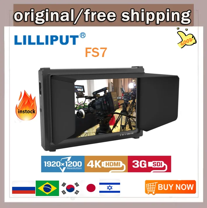 Lilliput FS7 7" 4K LCD Camera Video Monitor HDMI compatible 3G SDI ...