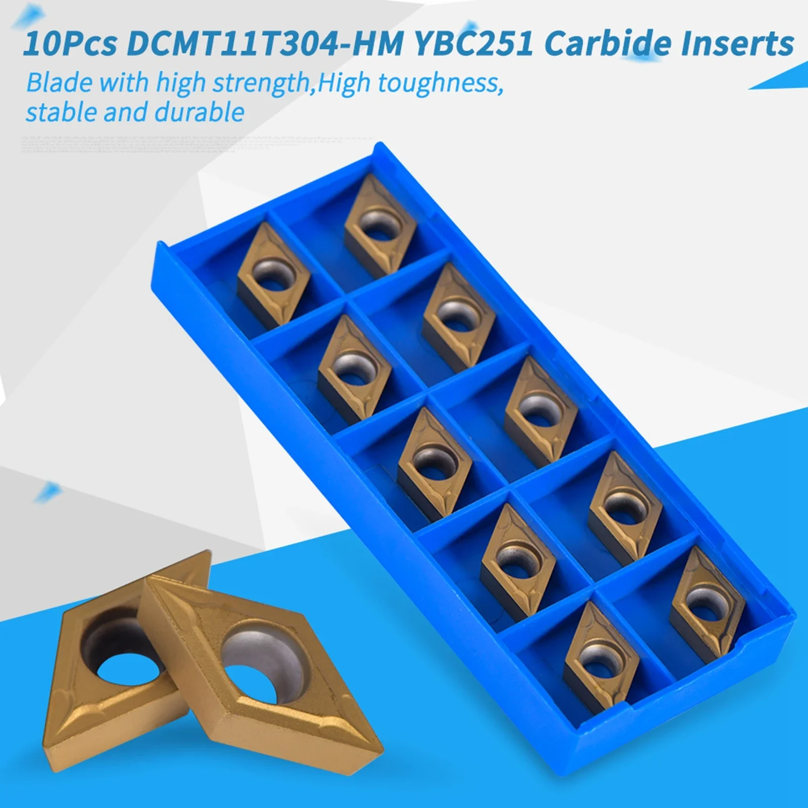 10pcs CNC Carbide Tips Inserts Blade Cutter Lathe Turning Tool With Box ...