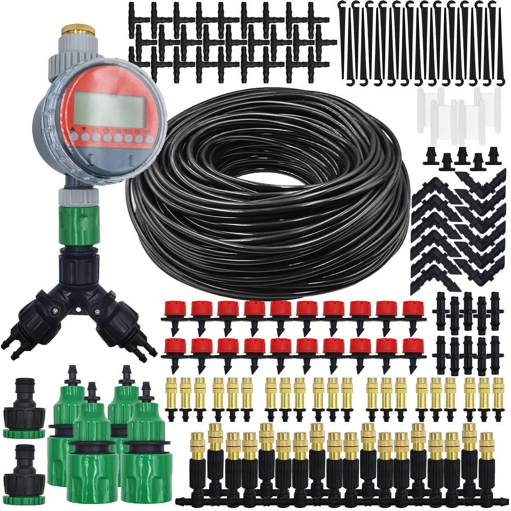 5-50M-Garden-Micro-Drip-Irrigation-Automatic-Watering-System-Kit-Timer ...