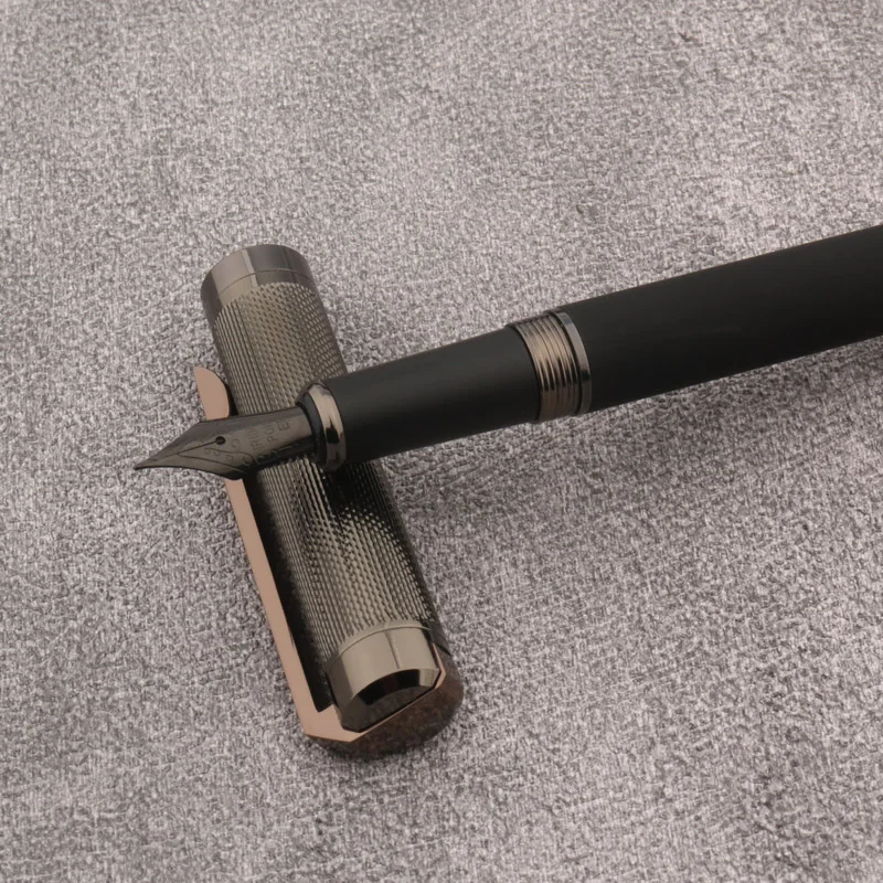 Pluma estilográfica de cuero esmerilado de lujo, pluma de tinta de ...