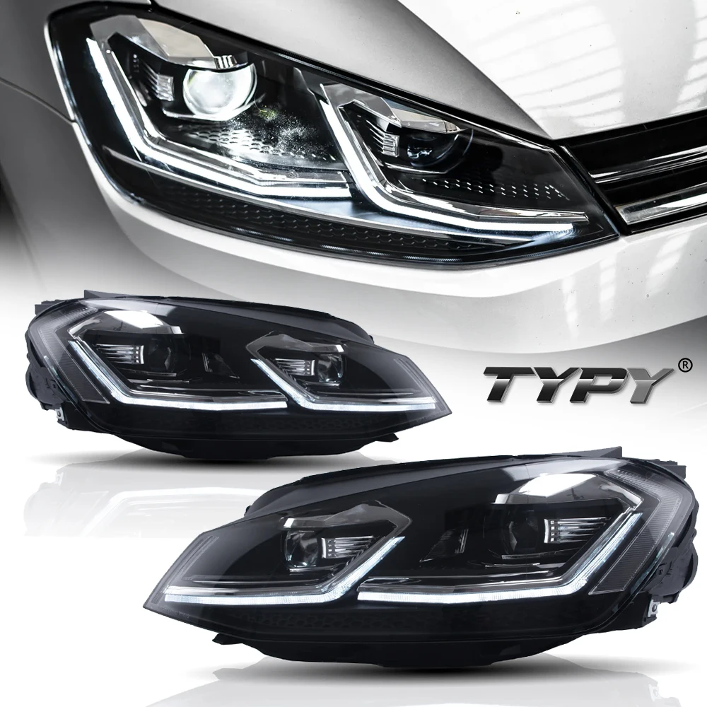 New LED Headlight Upgrade Modified Full Head Lamp For VW Golf 7 MK 7 ...