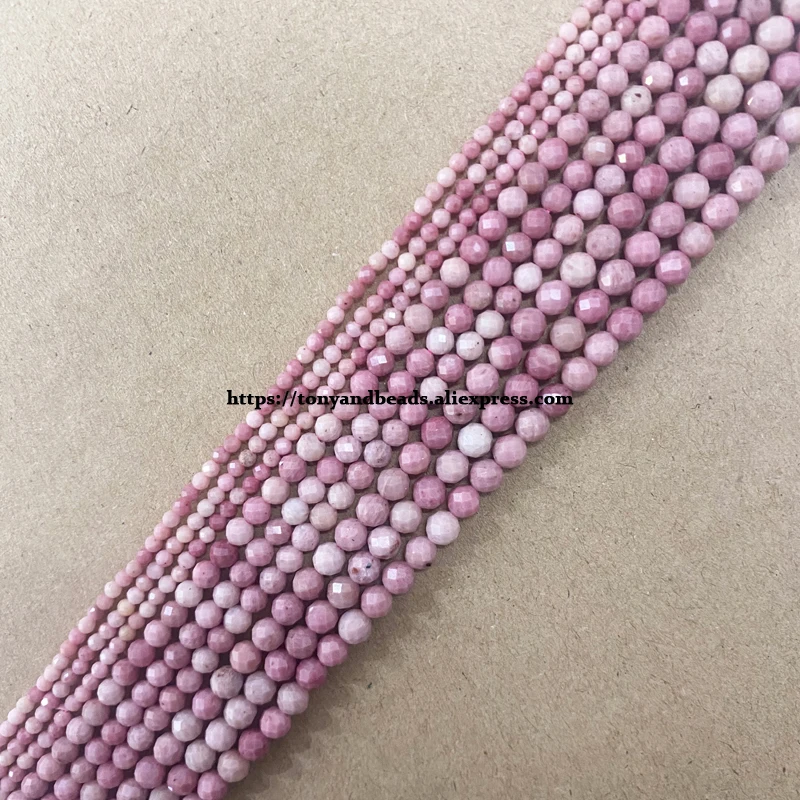 Small-Diamond-Cuts-Faceted-AA-Rhodonite-Stone-Round-Loose-Beads-15-2-3 ...