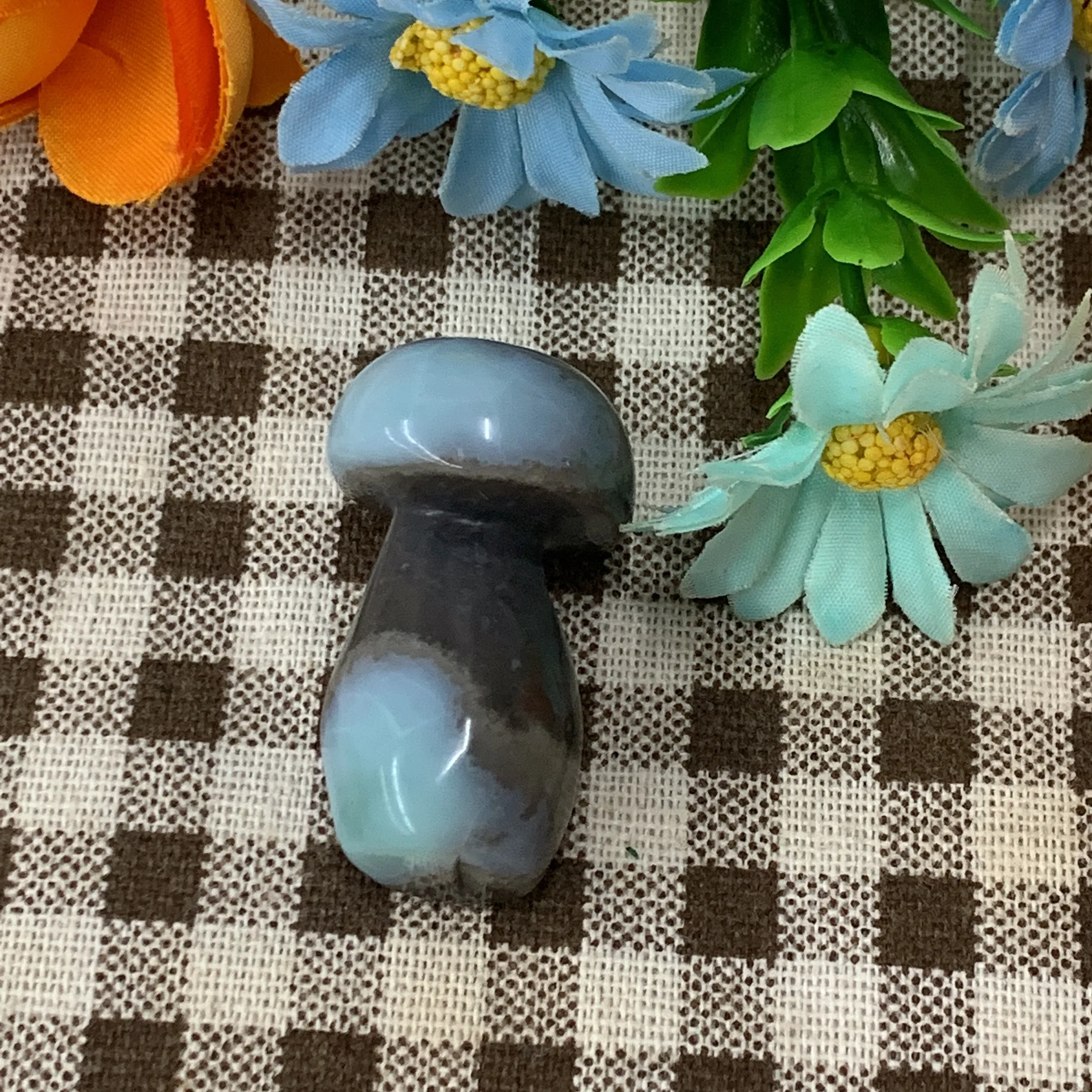 Black Flower Agate Mushroom 3358 - Figurines & Miniatures - AliExpress