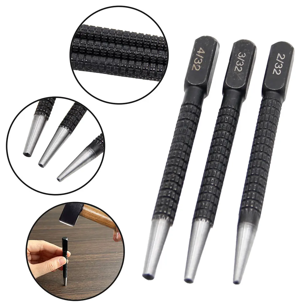 3PC-Concave-Manual-Center-Punch-Positioning-Punch-Drilling-Fixer-Black ...
