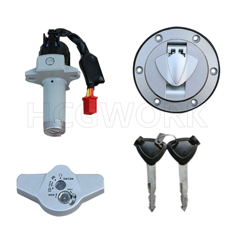 Motorcycle Accessories Door Lock Key Set Ignition Switch Cover Fuel ...