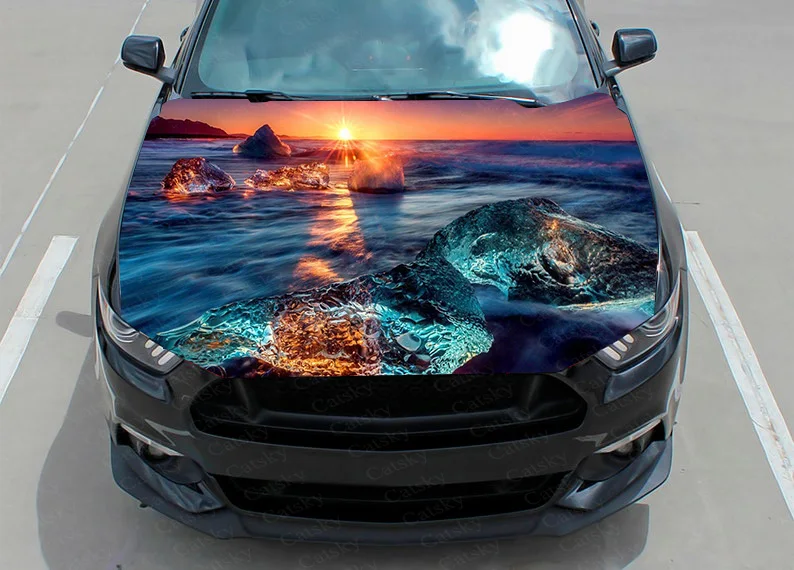 Sea-wave-ocean-sunset-Car-Decal-Graphics-Vinyl-decal-Cover-Pattern ...