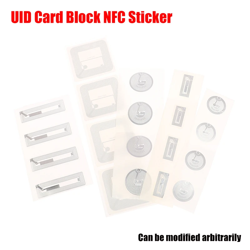 10pcs 13.56mhz UID Changeable S50 1K NFC Sticker Wet Inlay NFC Tag ...