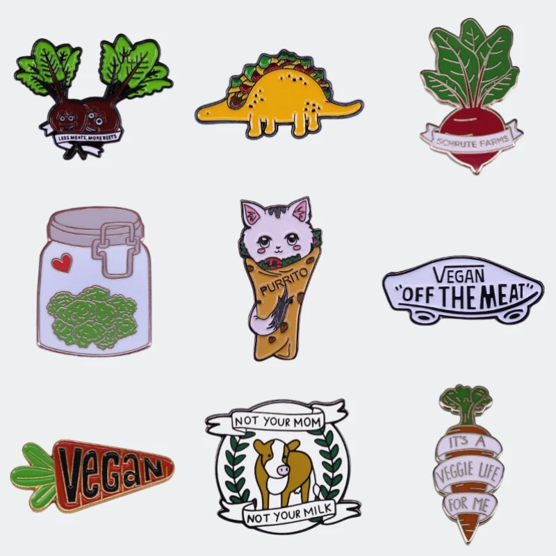 Luxury Copper Vegan Enamel Pins Custom Radish Dinosaur Skateboard ...