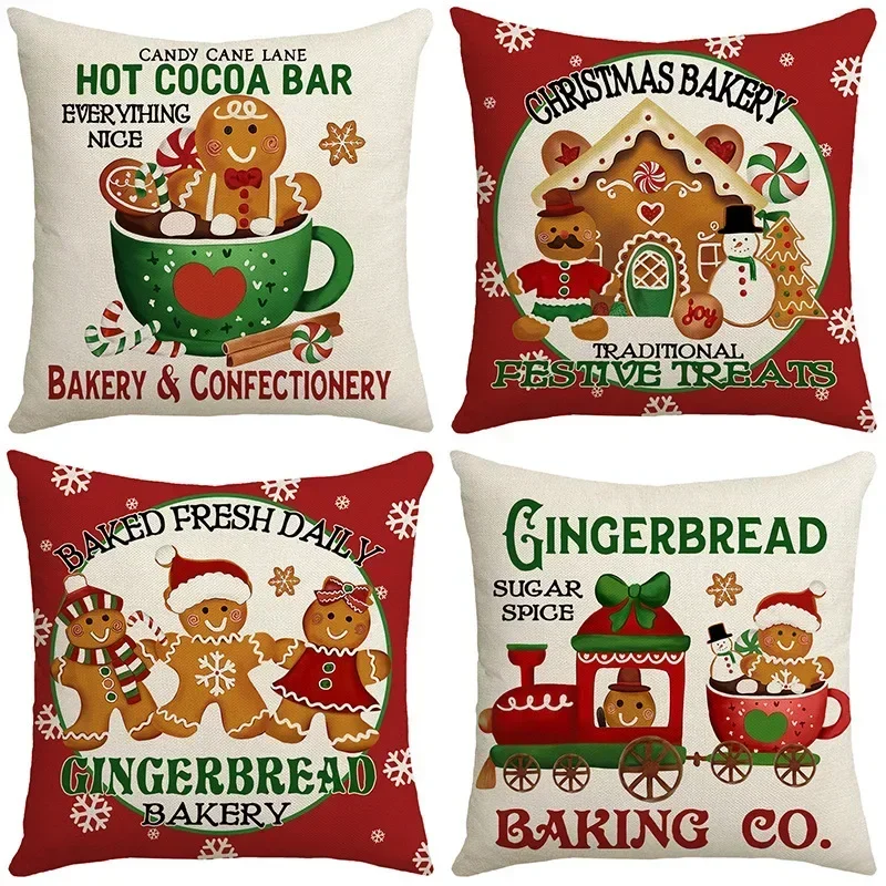 1pcs-Cute-Gingerbread-Man-Christmas-Cushion-Cover-45x45cm-Linen-Winter ...