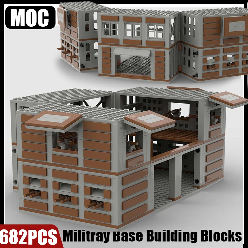 MOC-Warehouse-Building-Blocks-WW2-Military-Fortress-Base-War-Scene-Army ...