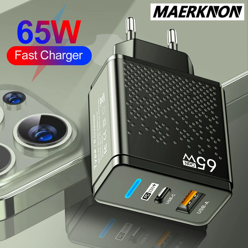 Fast-Charger-65W-USB-Type-C-Charger-Fast-Charging-Muti-Ports-Charge-For ...