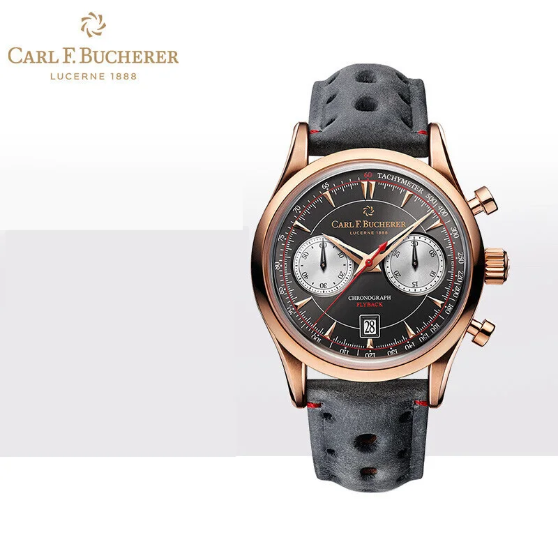 CARL-F-BUCHERER-reloj-mec-nico-de-oro-rosa-para-hombre-correa-de-ant ...