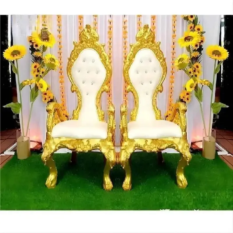 Modern Luxury High Back Party Wedding Royal King And Queen Crystal ...