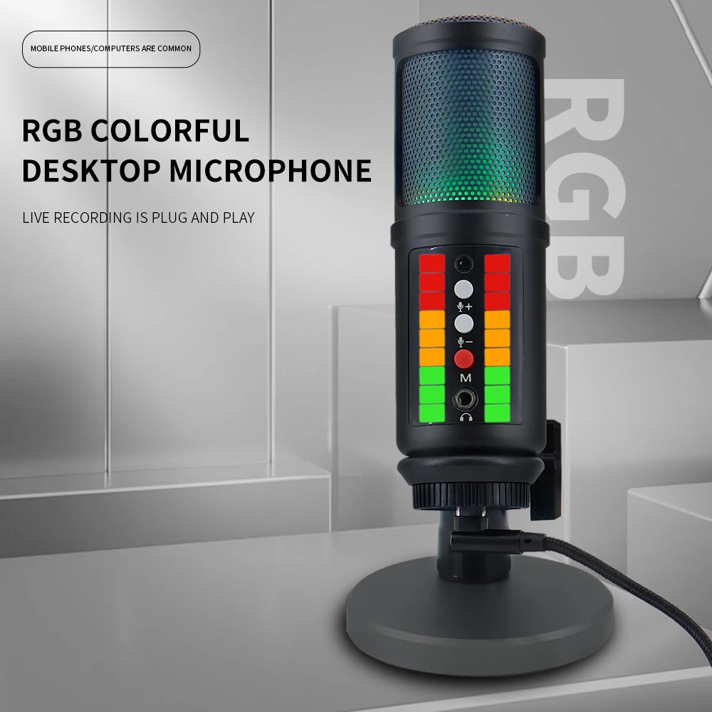 USB-Condenser-Microphone-RGB-Gaming-Computer-Microphone-with-Stand ...