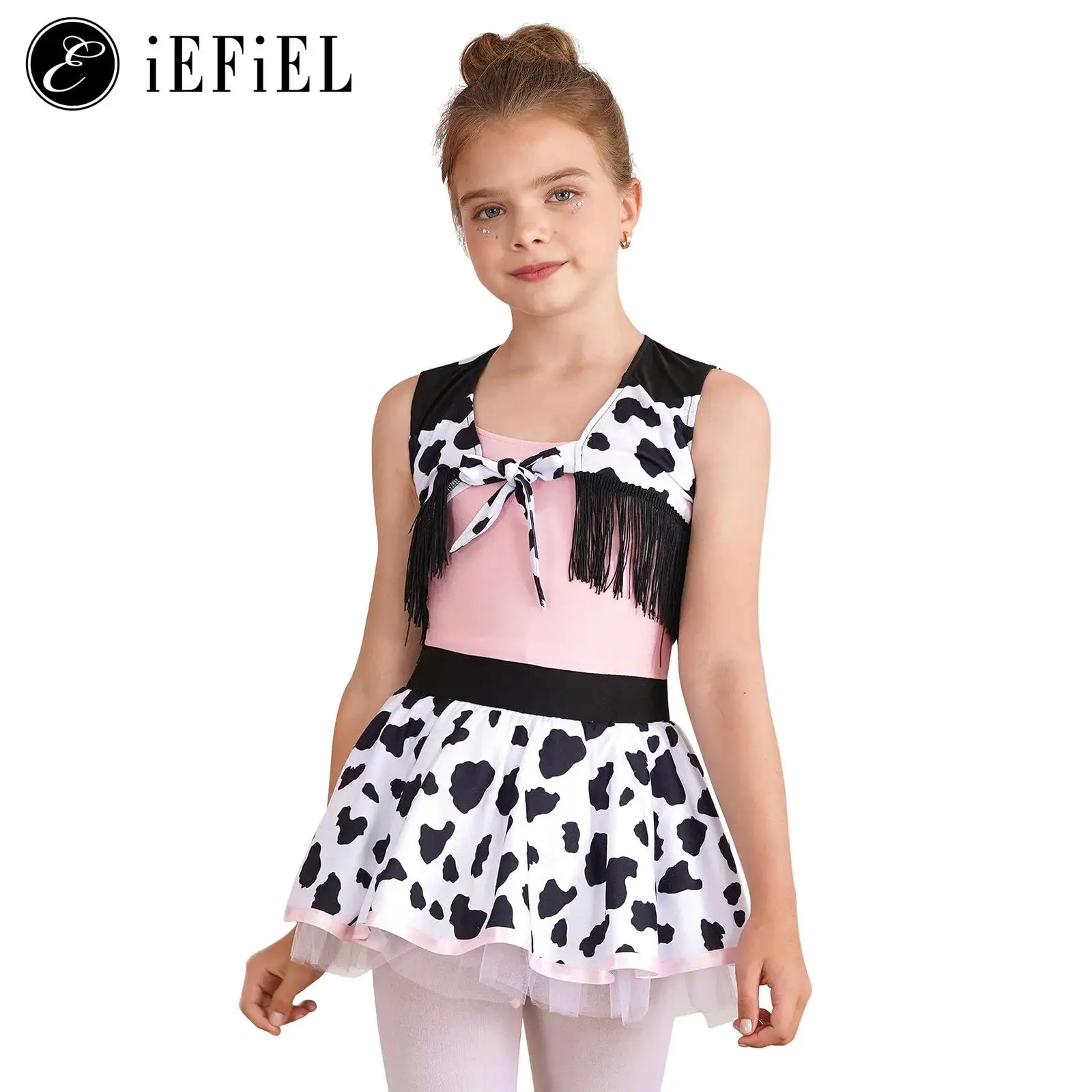 Girls-Pink-Cowgirls-Western-Princess-Costume-Milk-Cow-Printed-Tutu ...