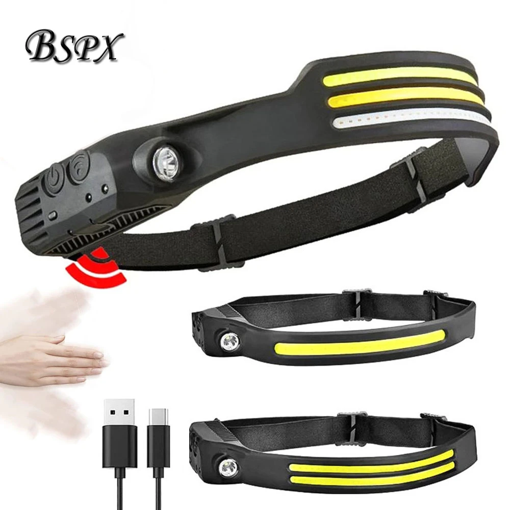 Led Flashlight Rechargeable Head Usb Work | Led Headlight Rechargeable ...
