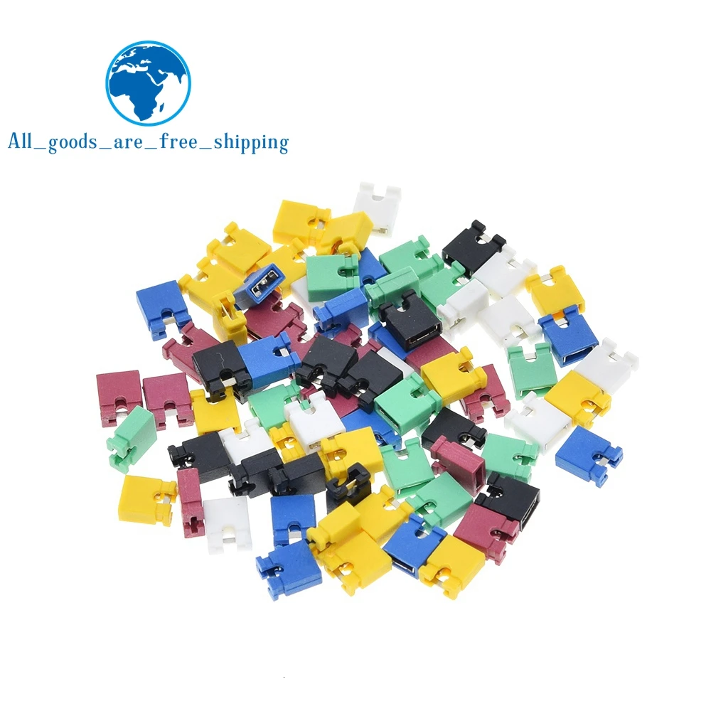 TZT-100PCS-Pitch-jumper-shorted-cap-Headers-Wire-Housings-2-54MM-SHUNT ...