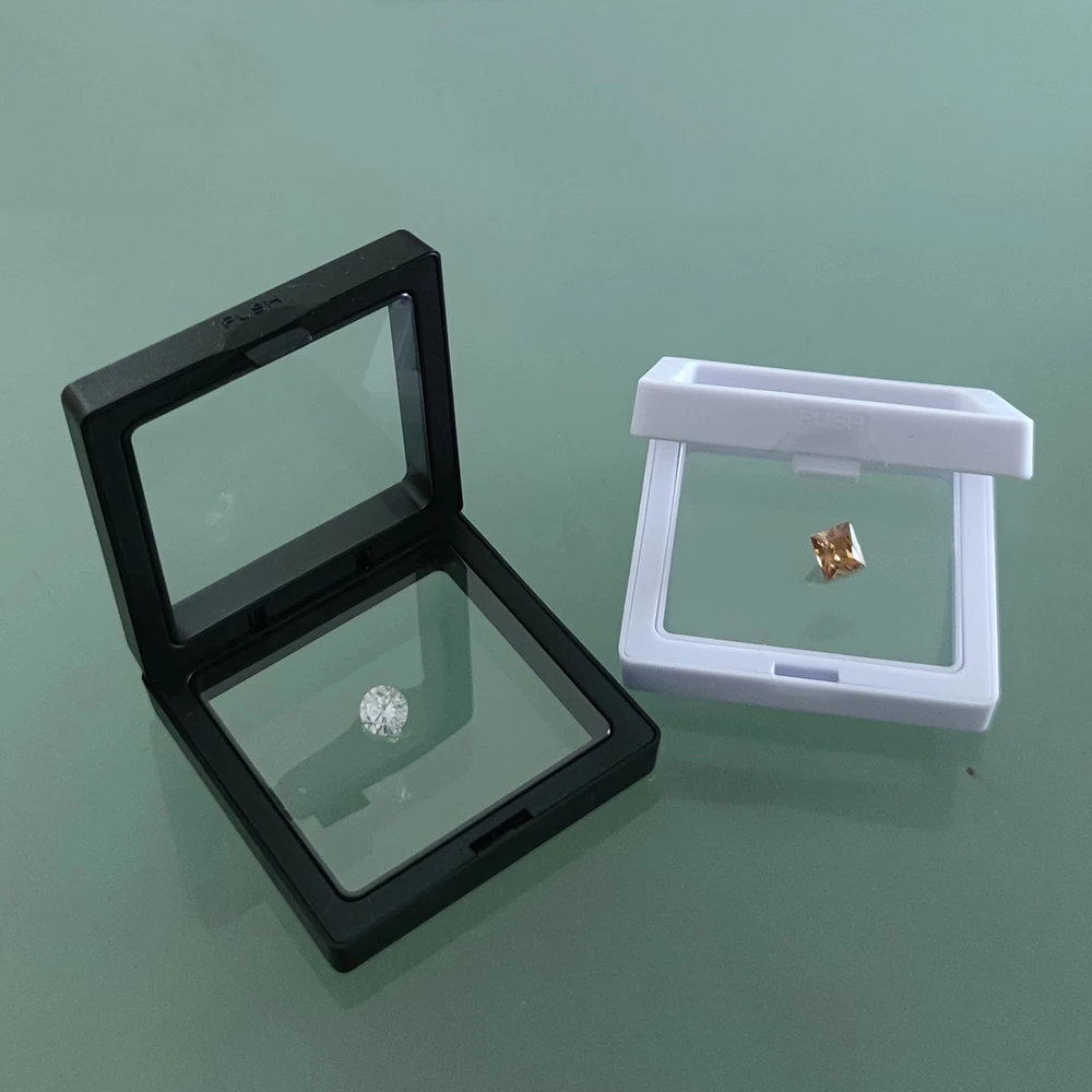 10pcs 3d Floating Jewelry Display Box Pe Film Diamond Storage Case ...