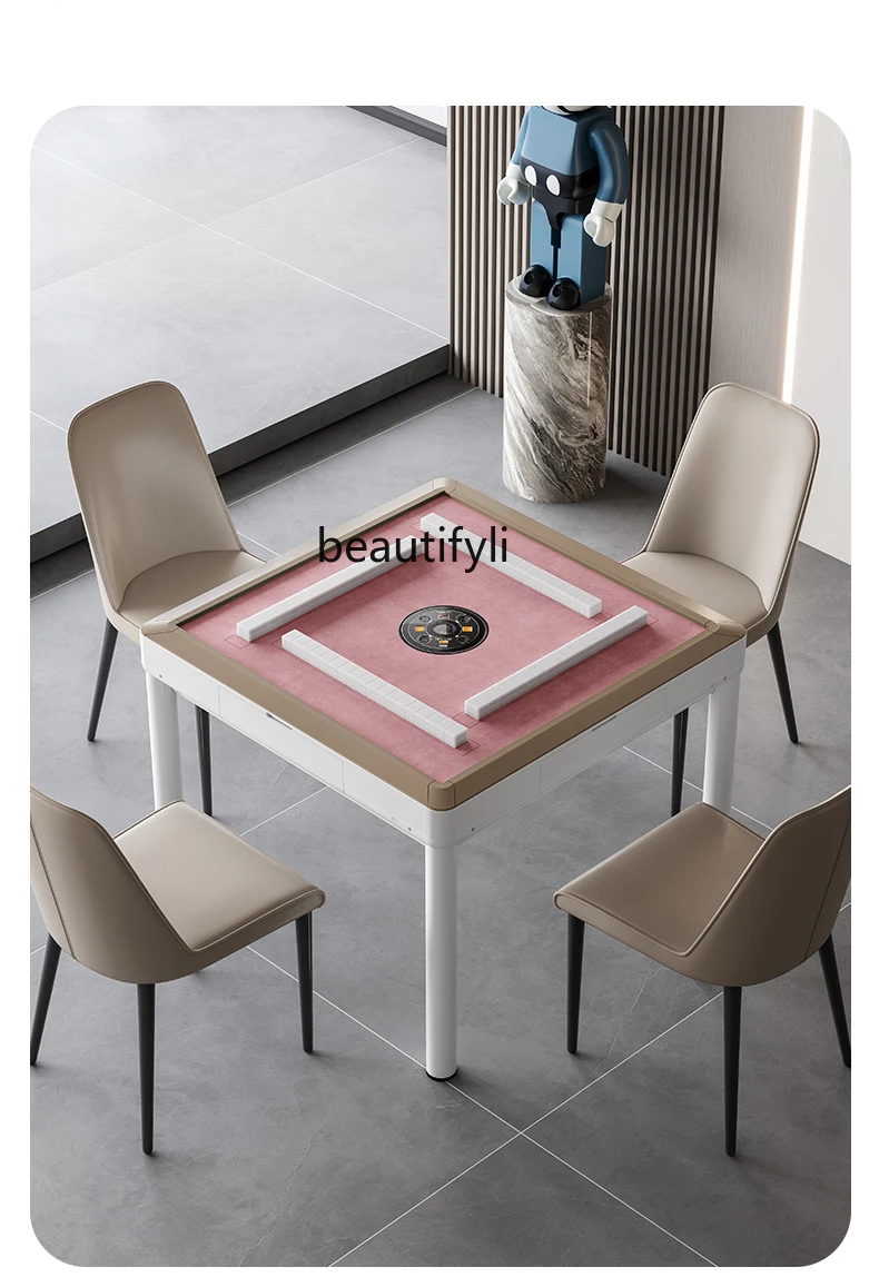Pink-Mahjong-Machine-Automatic-Household-Electric-Dining-Table-Dual-Use ...