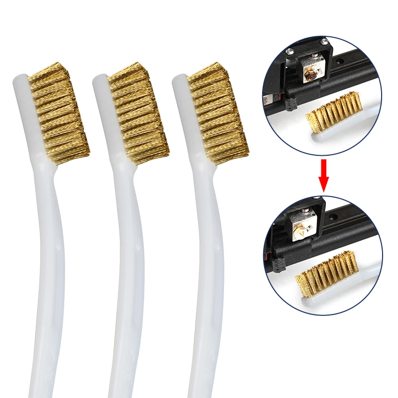 2 Pcs 3D Printer Parts Cleaner Tool Copper Wire Toothbrush Copper Brush ...
