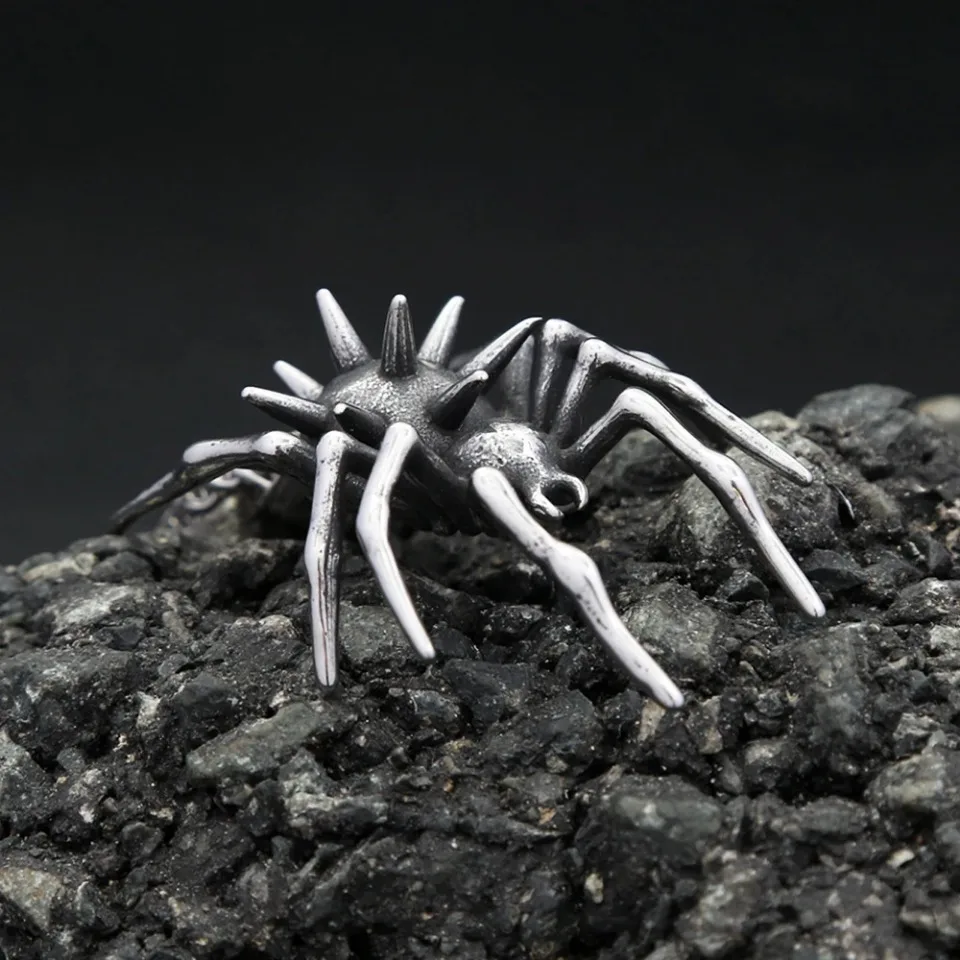 Vintage Stainless Steel Spider Pendant Necklaces For Men Women Gothic ...