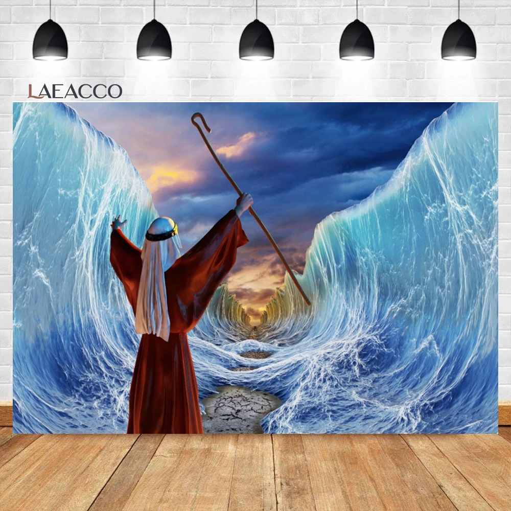 Laeacco-Passover-Backdrop-Jewish-Moses-Divided-Parting-The-Red-Sea-Jews ...
