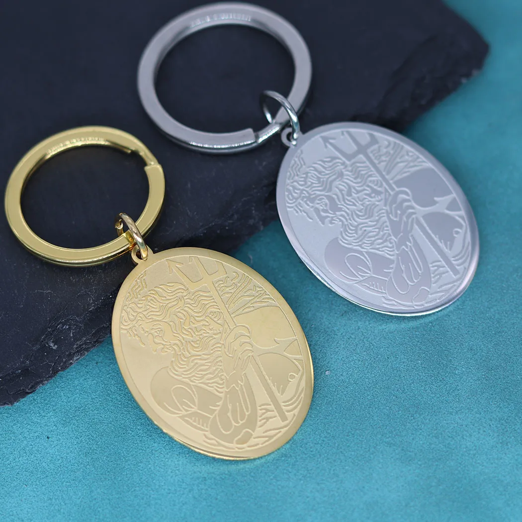 Nedar Neptune Poseidon Keyring Ancient Greece Amulet Trident Pendant ...