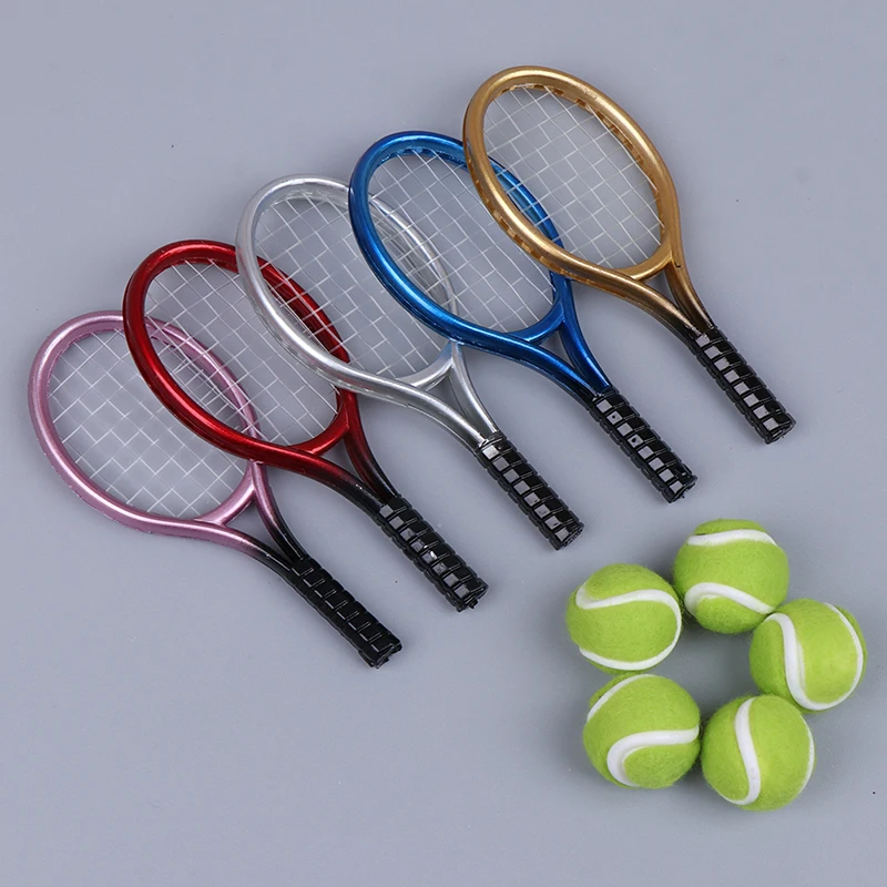 2Pcs-1-6-1-12-Miniature-Children-Garden-Mini-Tennis-Racket-Ball-Gift ...